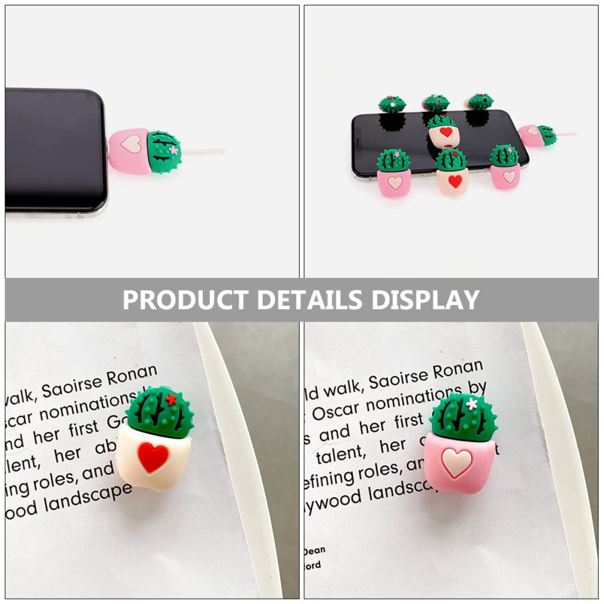 16 Pcs Cactus Cover Data Line Protectors Charger Protector Data Line Plug Protector Adorable Protection Sleeve USB Cable Protector Adorable Data Cable Sleeve Cable Lines Cover