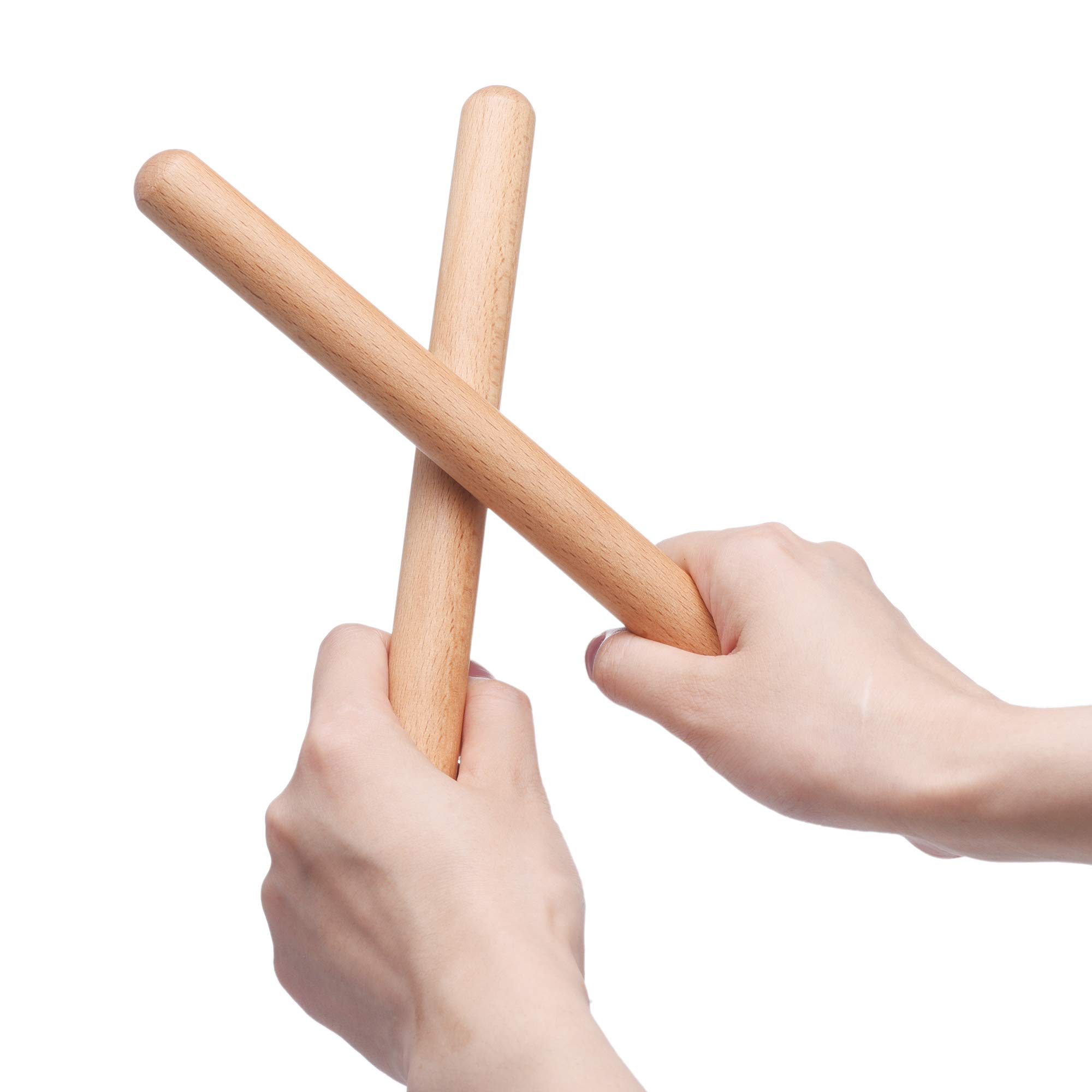 8 Pcs Musical Percussion Instrument Set, Includes 4 Pcs 8 Inch Rhythm Sticks Wood Claves and 4 Pcs Wood Egg Shakers