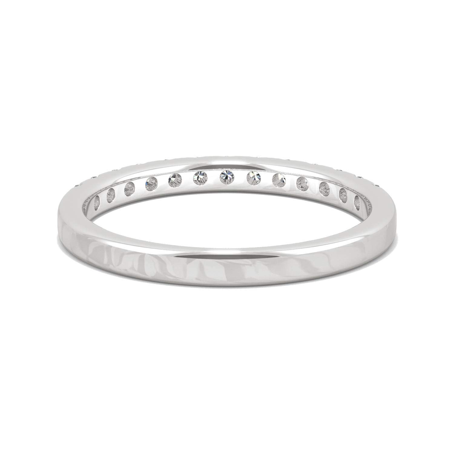 14K White Gold Forever One 1.8mm Round Moissanite Wedding Band-size 9 0.29cttw DEW by Charles & Colvard