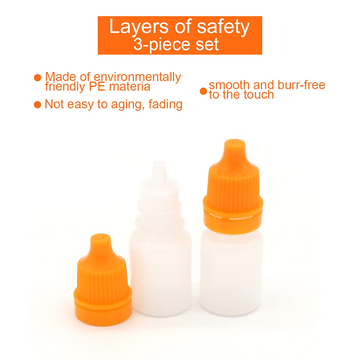 Snadulor 5ml Dropper Bottles 60 PCS Plastic Squeezable Eye Liquid Dropper Container(Random Color)