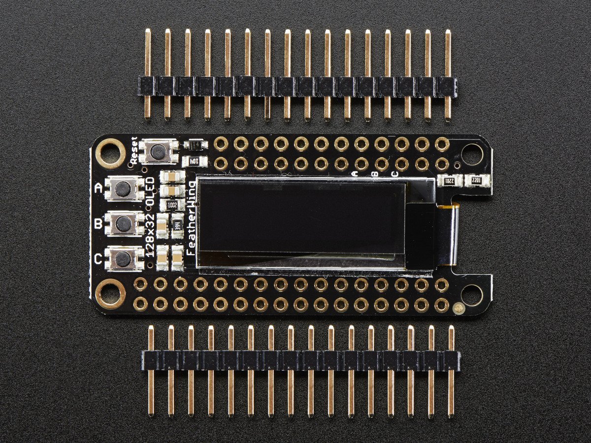 Adafruit FeatherWing OLED - 128x32 OLED Add-on for All Feather Boards [ADA2900]