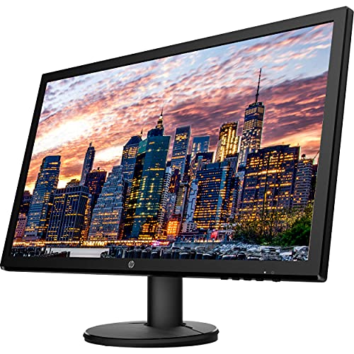 HP V24 FHD 1920x1080 Monitor Bundle with HDMI, FreeSync, Low Blue Light, and Mini Bluetooth Speaker for Professional Sound, Built-in Microphone and Remote Shutter for Photos