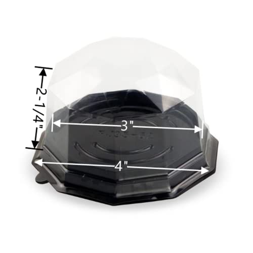 50 Pack Diam 3 inch X Height 2-1/4 inch of Clear plastic mini cake box muffins box cookies cookies muffins dome box wedding birthday gift box -With 50 plastic box stickers