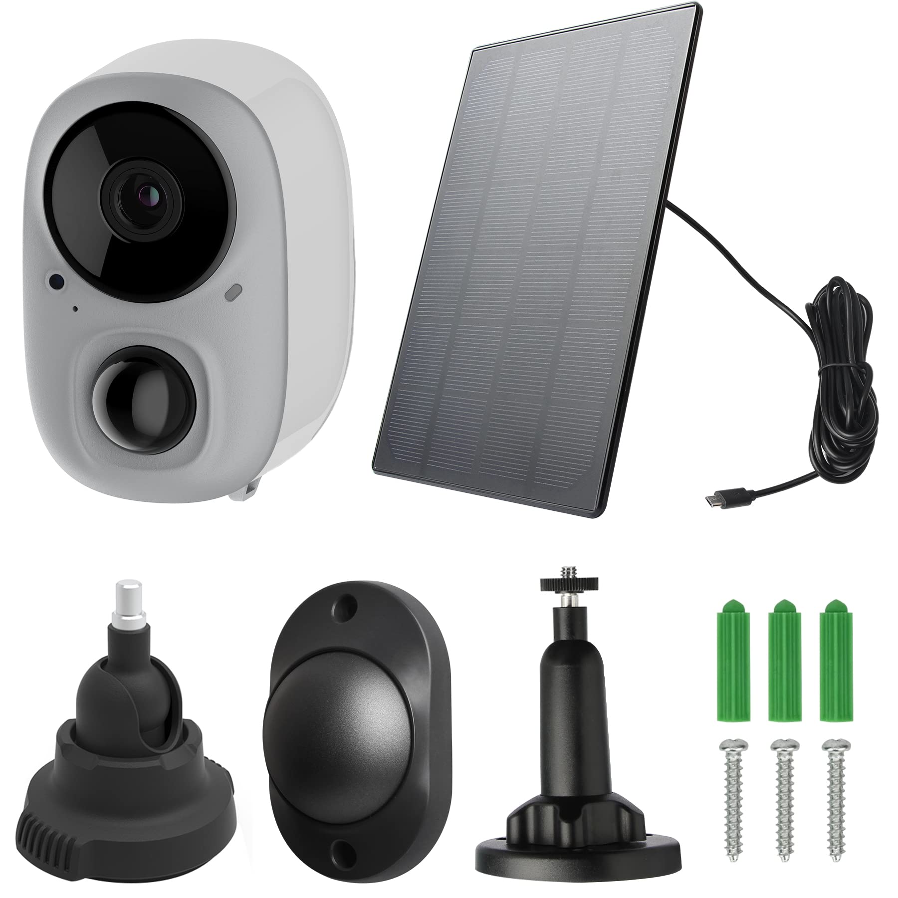 FIYEE Security Cameras Wireless Outdoor Solar Powered, 1080P WiFi Outside Surveillance Camera for Home Security, Lifetime Free Cloud Storage