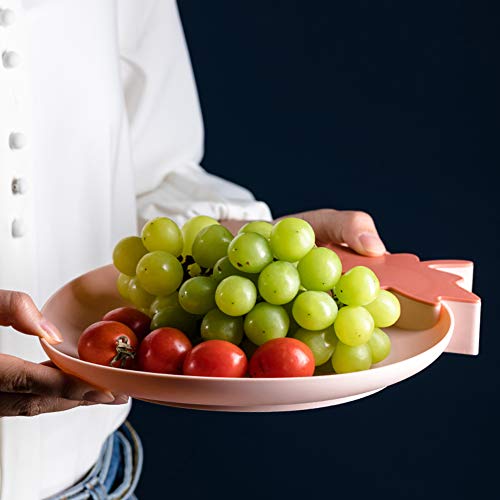 Kawaii Strawberry Plastic Trays Snack Plates Kitchen Bowls,2 Pack Plastic Plates Serving Platters Food Tray Decorative Serving Trays for Candy,Fruits,Dessert,Salad Dish Home Wedding Party Platters