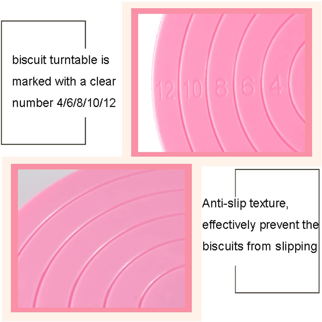 16 Pcs Cookie Decorating Kit Cookie Turntable Decorating Supplies with 2 Acrylic Cookie Turntable 6 Cookie Scribe Needle and 2 Silicone Mesh Mats 6 Cookie Decoration Brushes