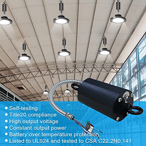 40W Emergency LED Light Driver, OSTEK 90 Min Emergency Battery Backup Power Supply Emergency Driver, Input AC100-347V, Output 170V DC, UL-Listed - IP65 Waterproof