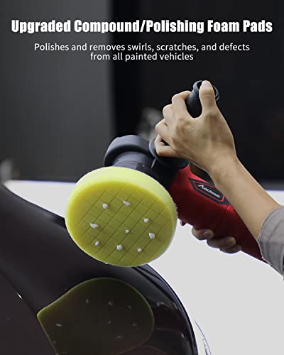 AVID POWER Buffer Polisher, 6-inch Dual Action/DA Polisher for Car Detailing, Random Orbital Car Buffer Polisher Waxer Kit with Variable Speed & 3 Polishing Pads