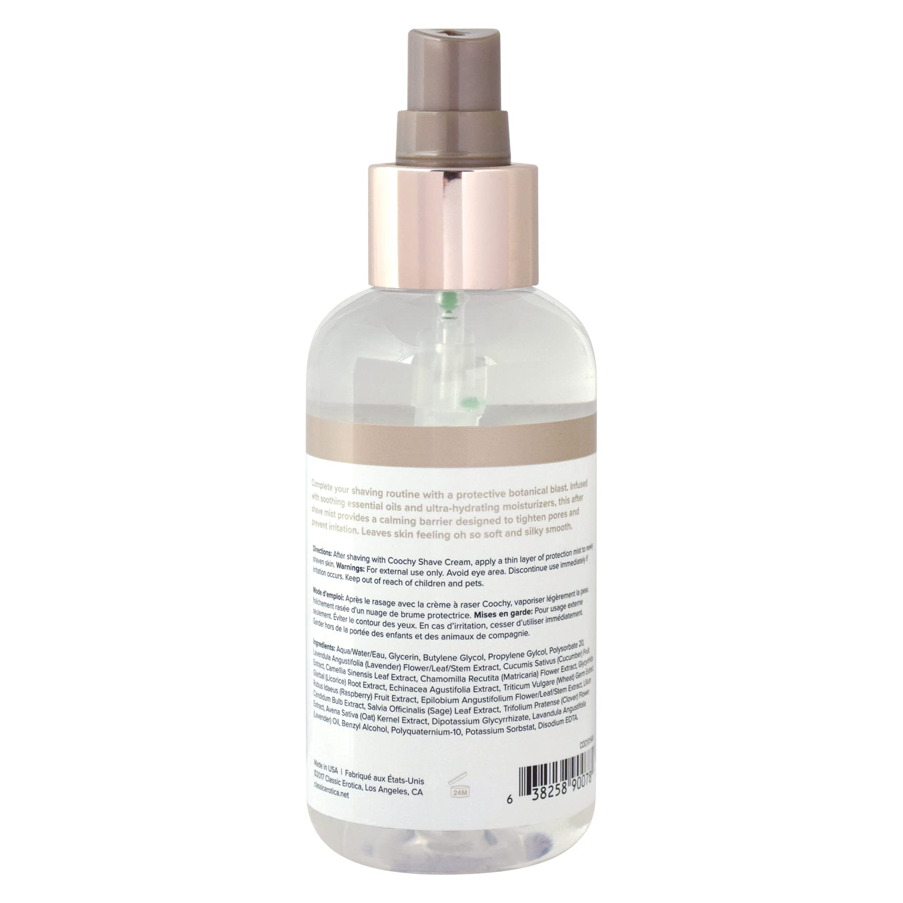 Coochy Rash Rescue Post Shave Spray - Natural Hydrating After Shave Skincare Moisturizer - Ingrown Hair Body Mist - Botanical Blast, 4 fl oz/118 mL