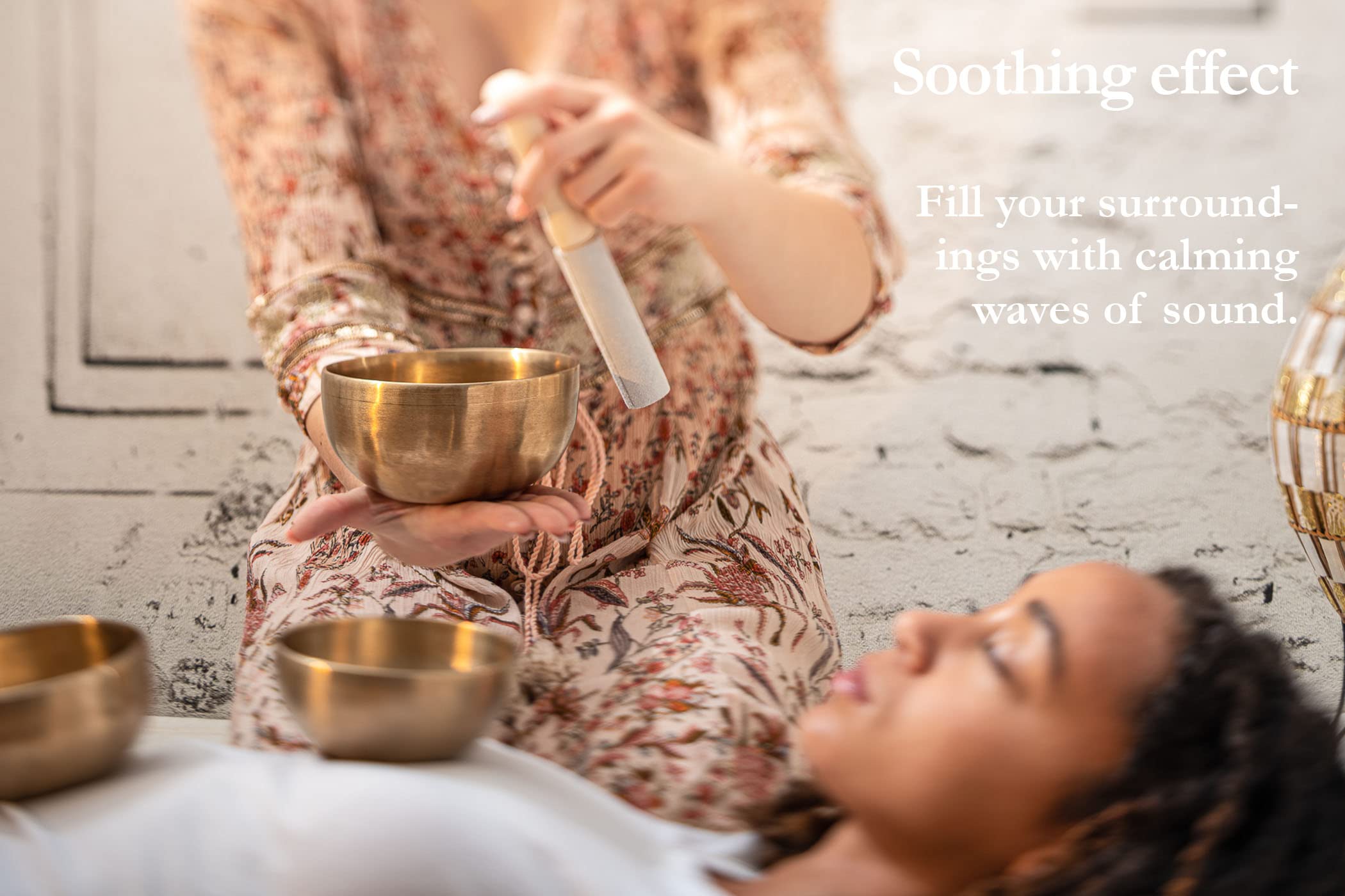 3 Piece Bronze Singing Bowl Set with Mallet, Felt Rings and Covers, Universal Series — MADE IN INDIA — For Meditation, Yoga and Sound Healing Therapy, 2-YEAR WARRANTY