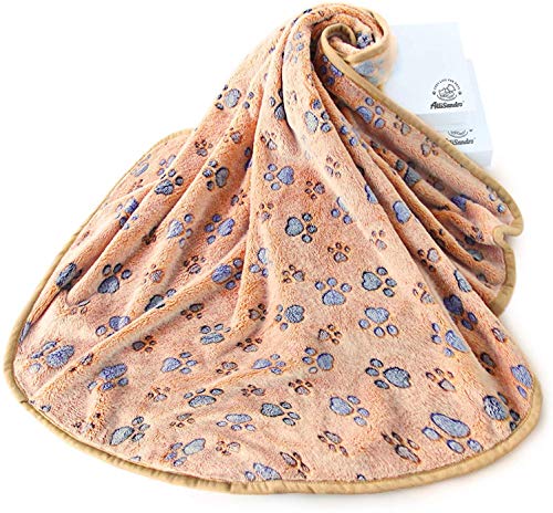 Allisandro Luxurious Dog Blanket, 350 GSM Super Fuzzy Microplush Fleece Pet Blankets for Small Medium Large Dogs and Cats, Brown, 40 x 32 Inches