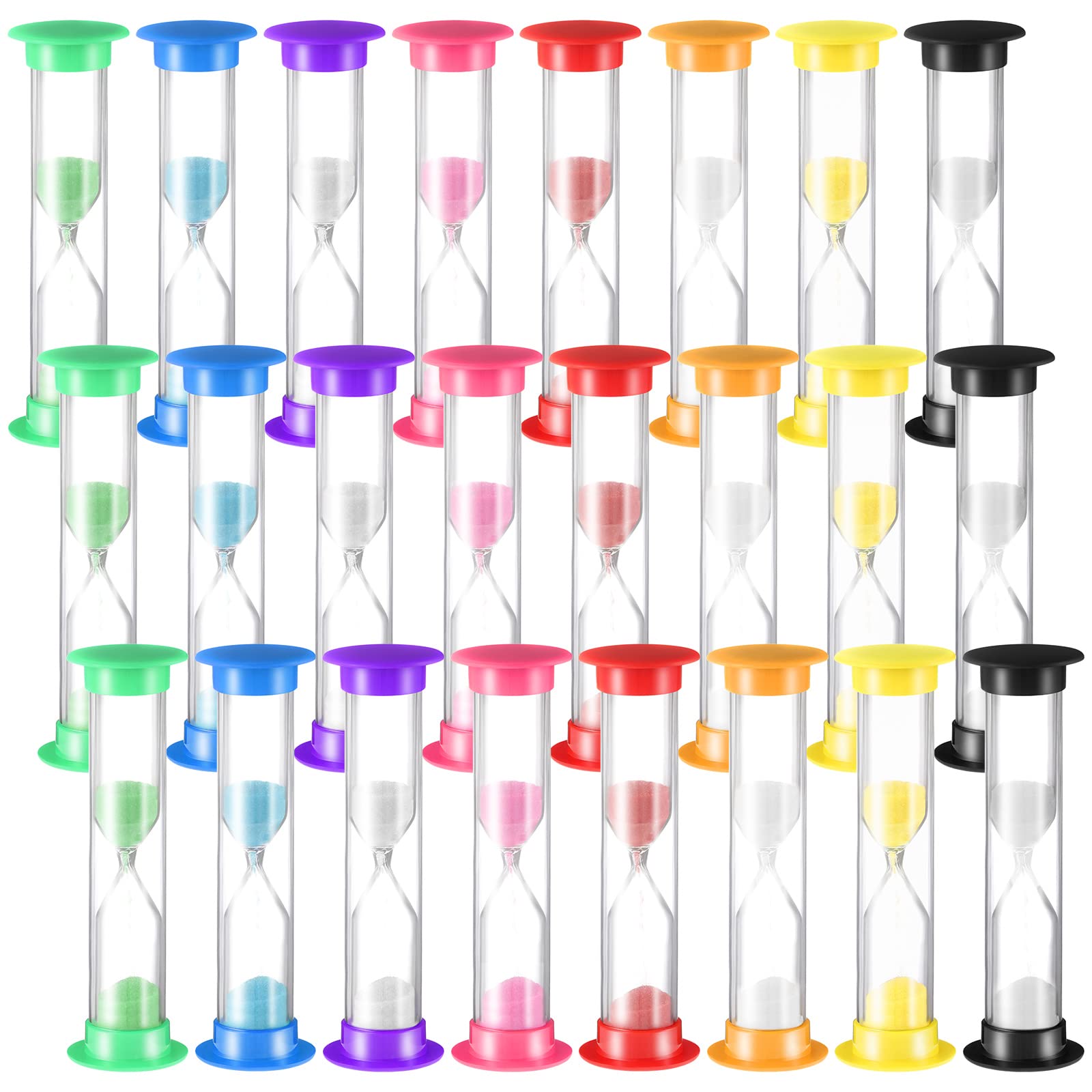 24 Pcs 5 Minute Sand Timer Plastic Hourglass 5 Min Visual Timer Mini Classroom Timer Small Shower Timer for Teacher Classroom School Must Haves Supplies Egg Sand Clock Kids Time Management (Colorful)
