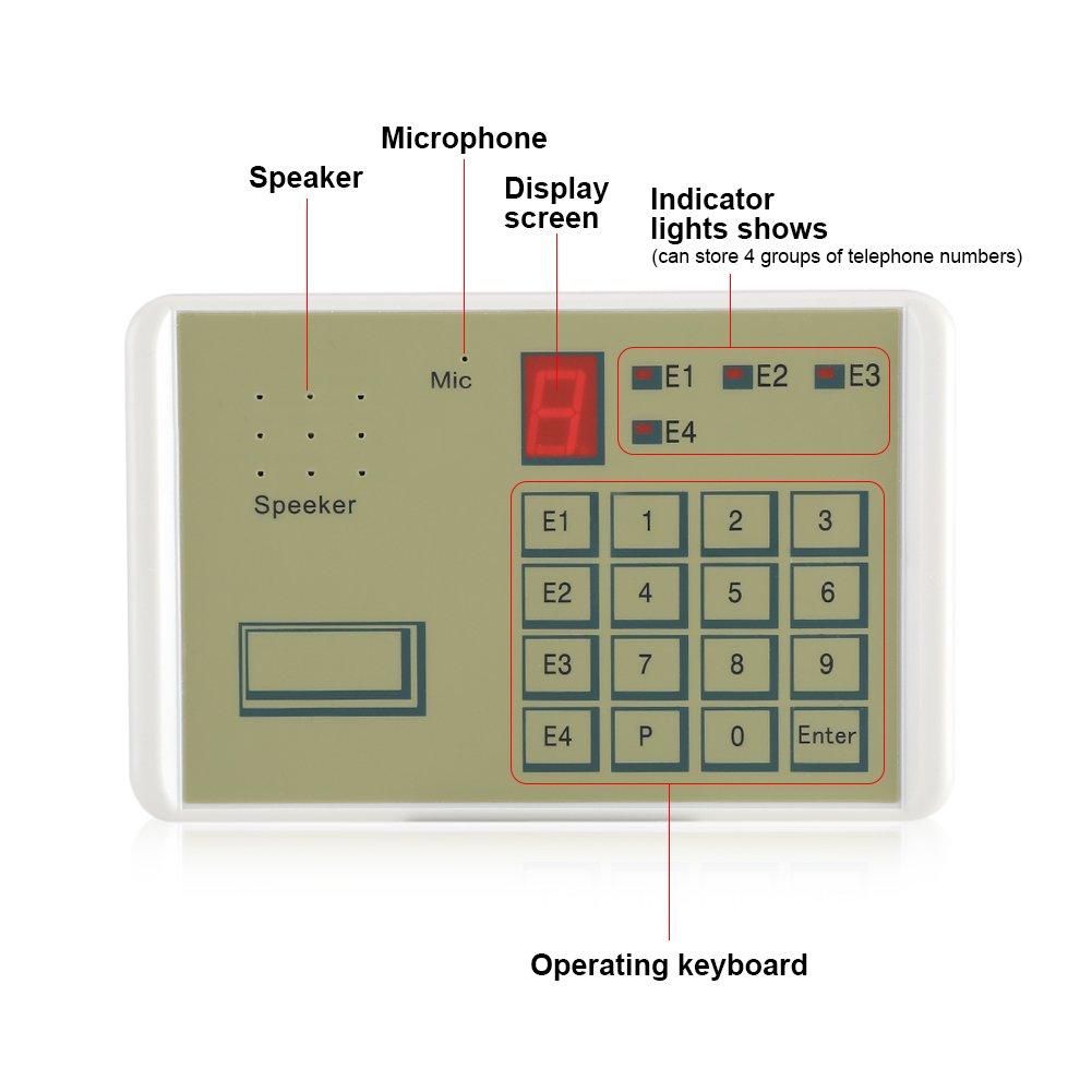 Telephone Dialer, Wired Telephone Voice Auto dialer Burglar Security Wired Home Security System with Phone Dialer House Office Alarm System