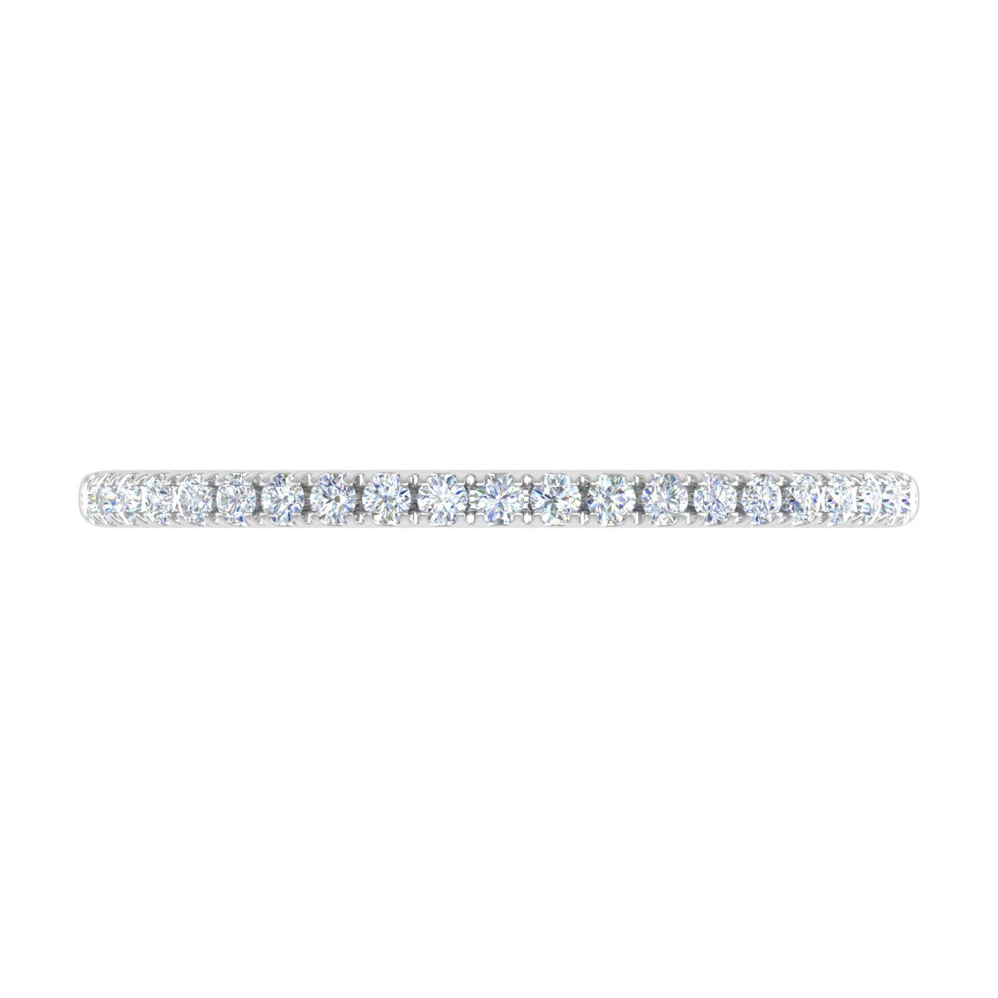 14K White Gold Half Eternity Diamond Wedding Band Ring for Women (0.15 Carat) (Ring Size 6.25) (I1-I2 Clarity)