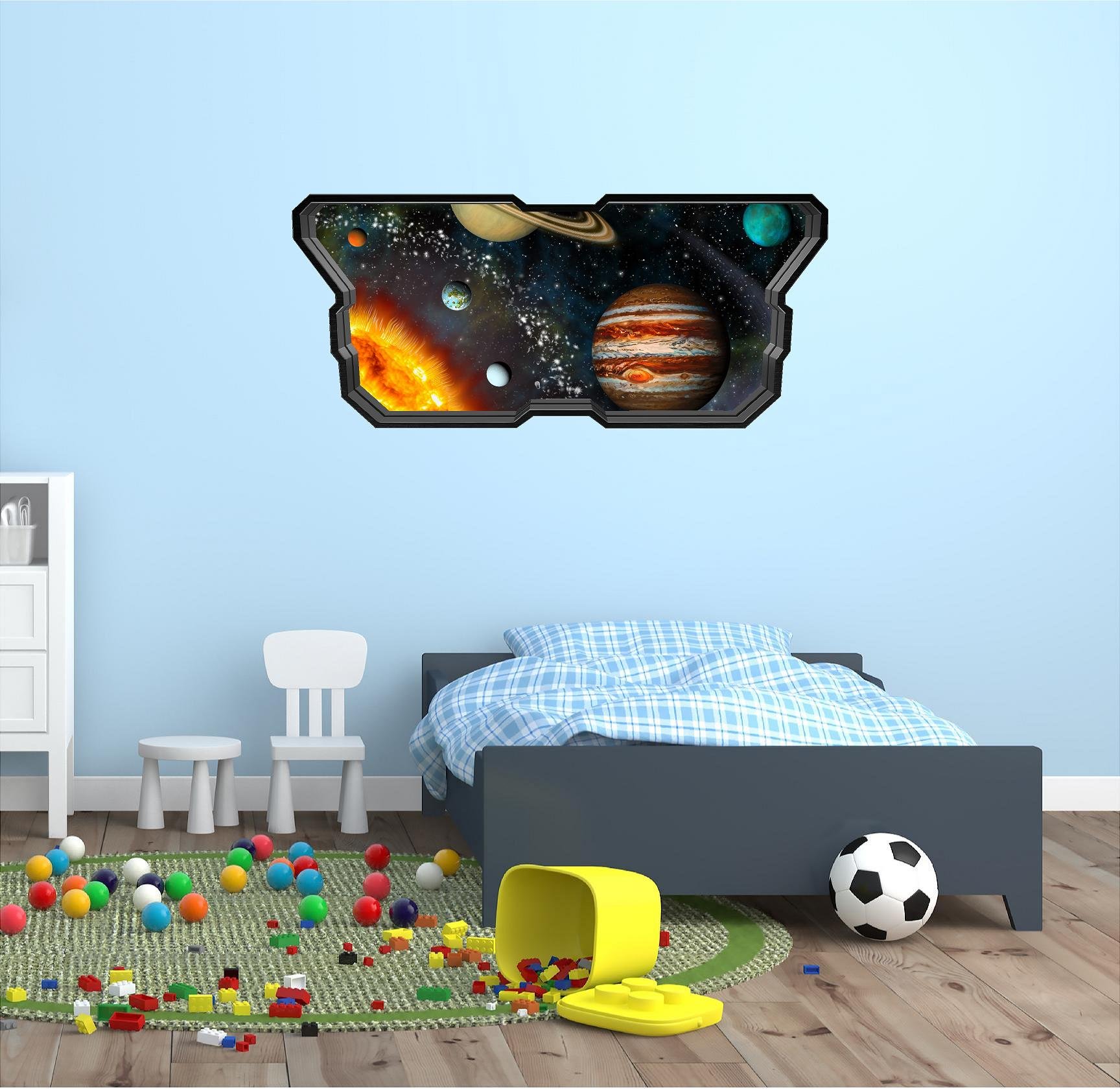 36" Space Ship Window Instant View Solar System #2 Spaceship Wall Graphic Kids Sticker Baby Room Decal Home Mural Art Décor Medium