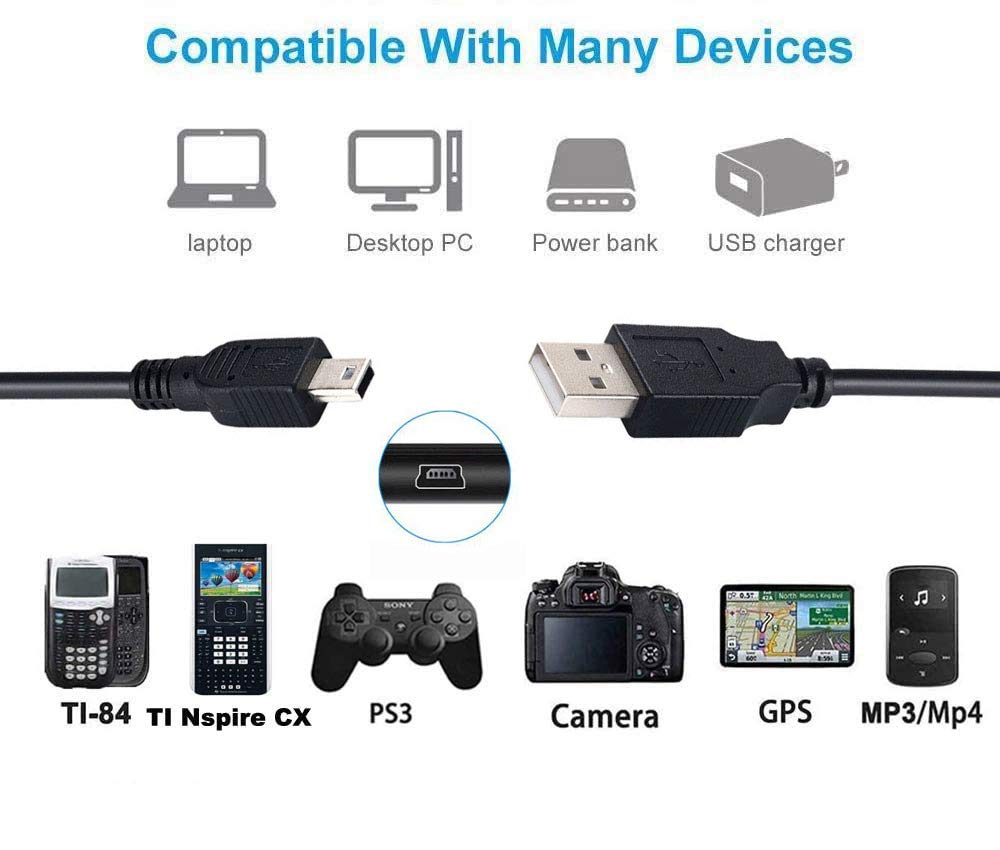 Akingdleo USB Data/Charger Cable Compatible for Garmin Drive 50 50LM 50LMT 51 60 60LM 61 61LM 61LMT(5ft-Black)