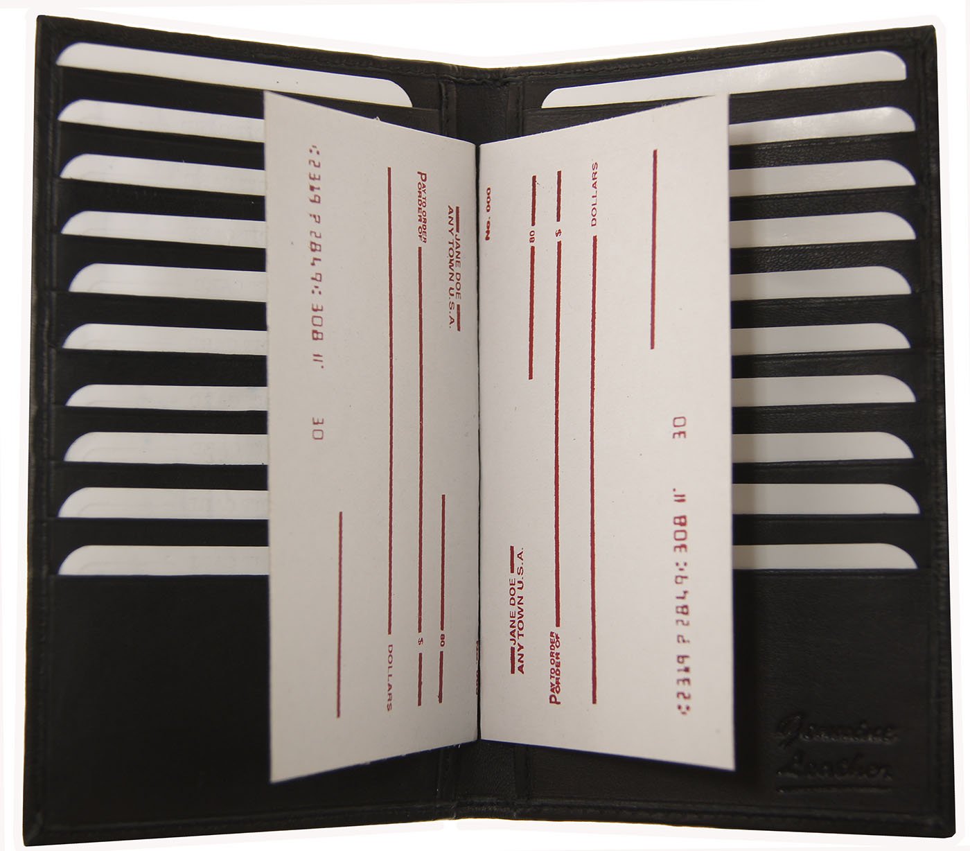 AG Wallets Women/Men Long Leather Credit Card Organizer Wallet Black