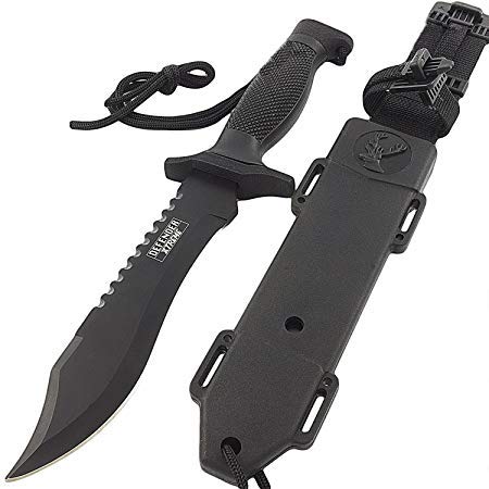 12" Tactical Bowie Survival Hunting Knife w/Sheath Military Combat Fixed Blade
