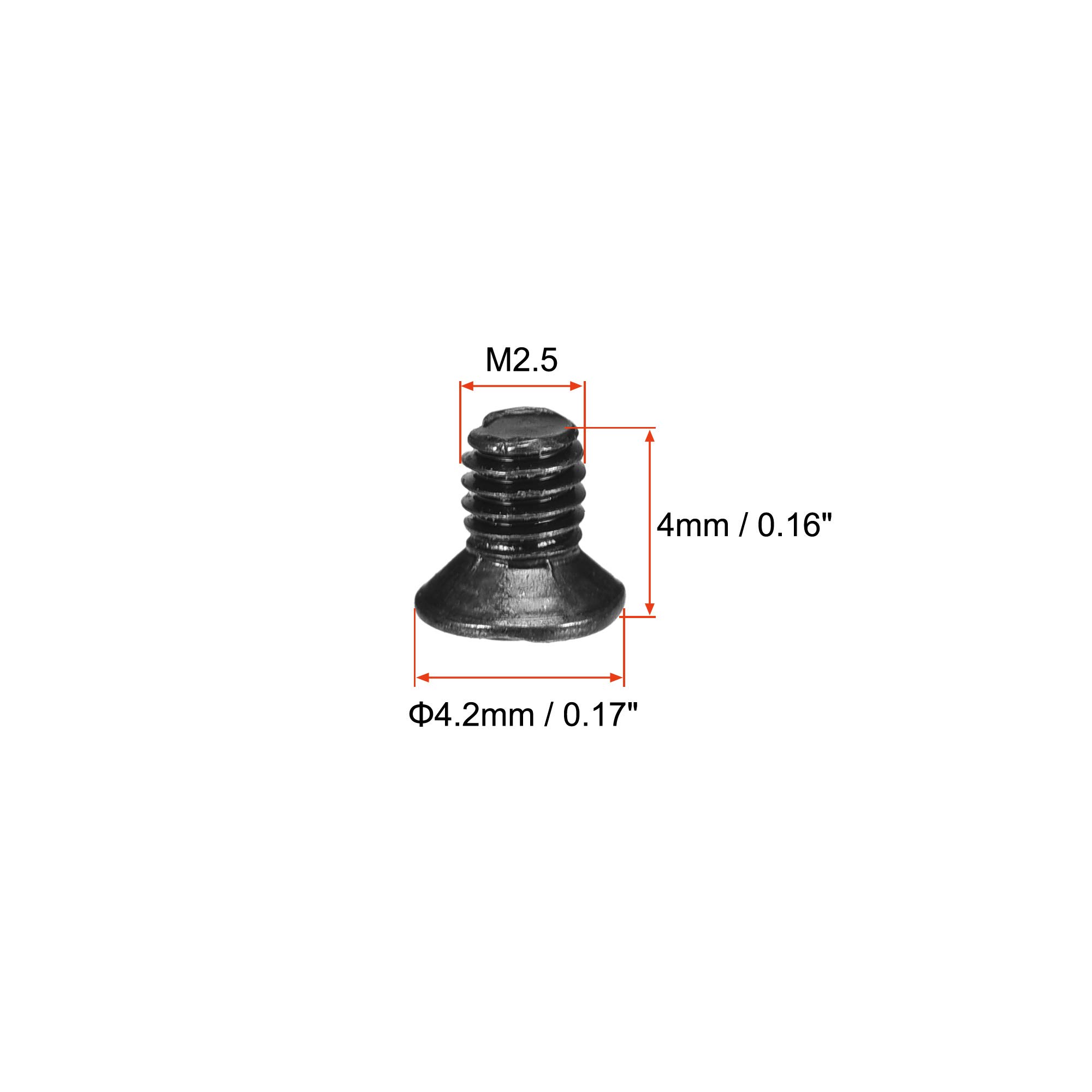 uxcell M2.5 x 4mm Phillips Screw Fasteners Black for Laptop PC TV Fan Switch 350pcs
