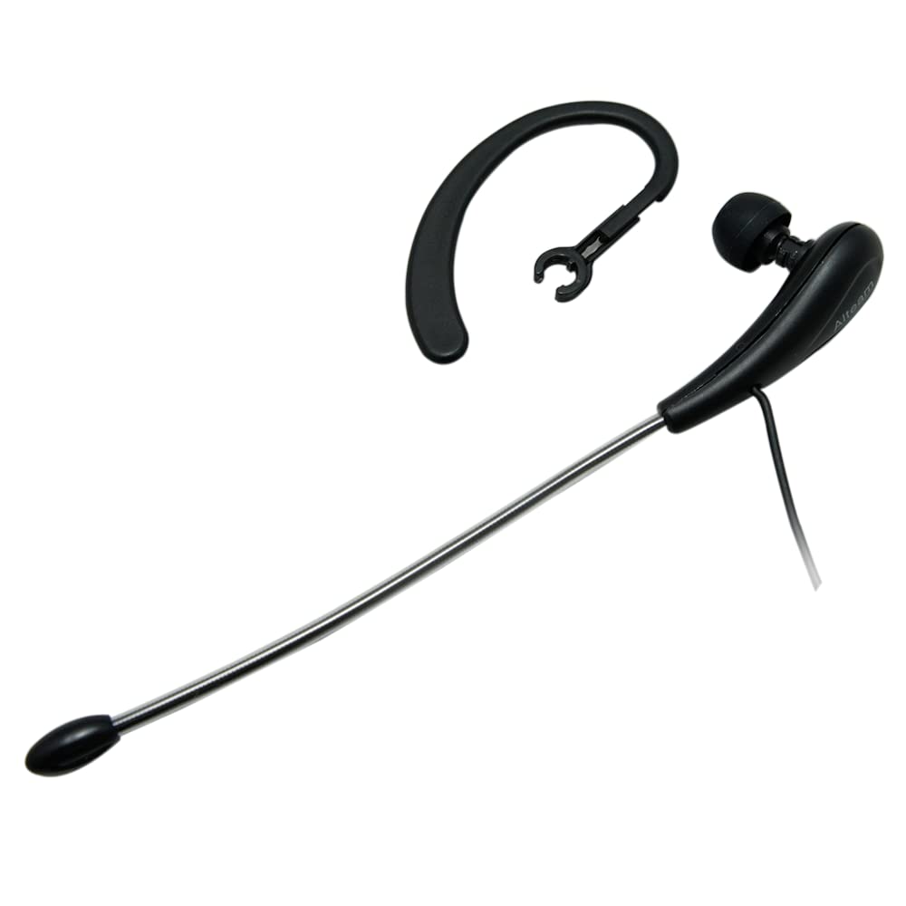 ALTEAM Wired Mono Single Headset One Hook Design Earphone Earbud with Bendable Boom Arm Mic, Adjustable Ear Angle and Earhook Length, 15mm Driver, 3.5mm TRRS Plug for Smart Mobile Cellphone Tablet PC