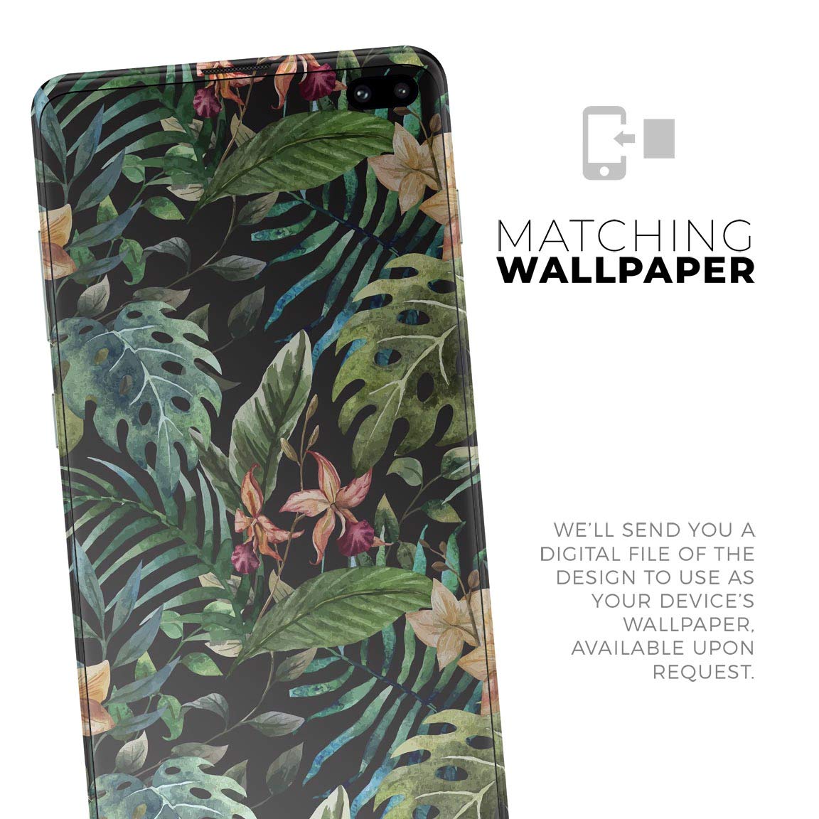 DesignSkinz Tropical Forest v1 Protective Vinyl Decal Wrap Skin Cover Compatible with The Samsung Galaxy S20 (Screen Trim & Back Glass Skin)