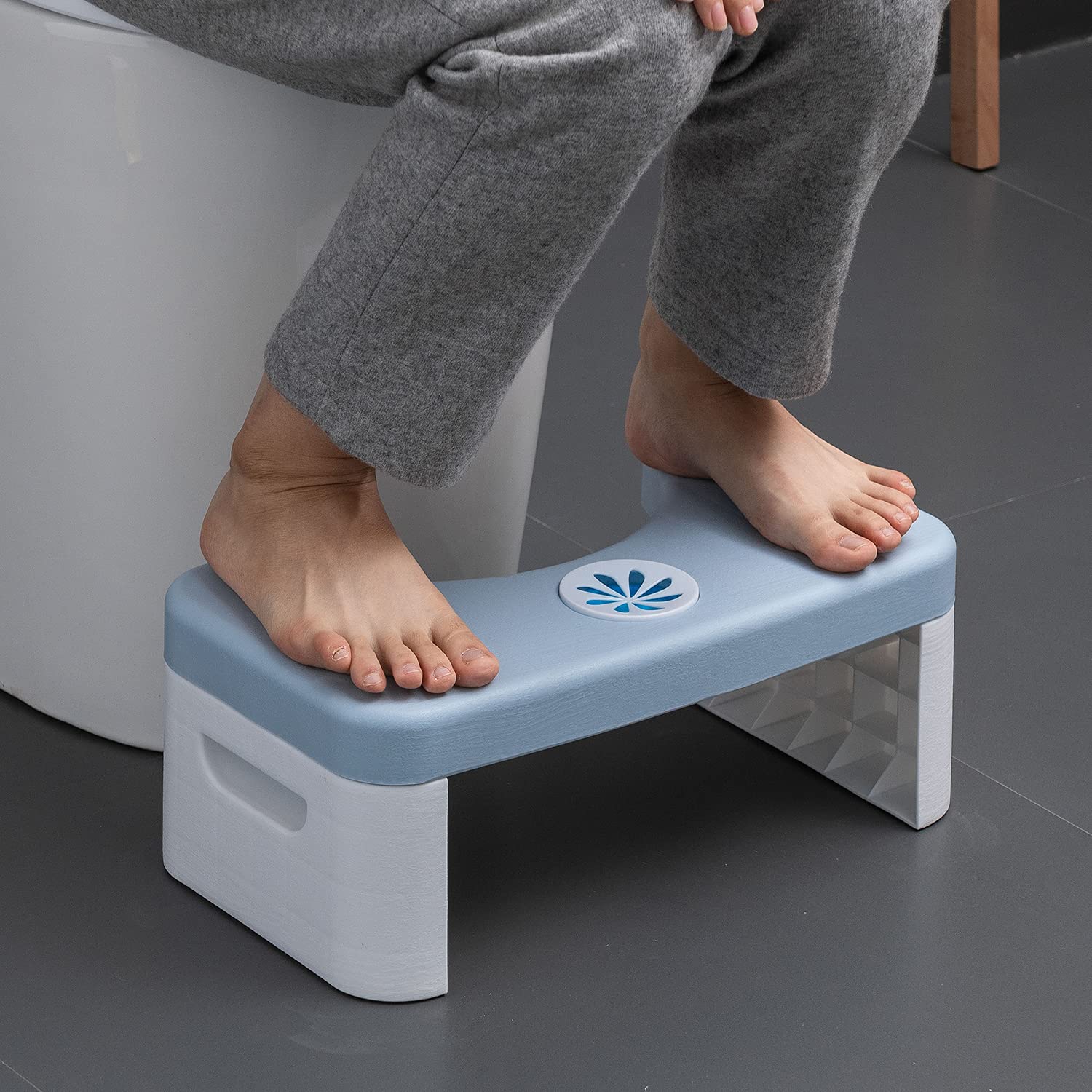 Folding Toilet Stool, Toilet Step Stool, Toilet Assistance Steps, Bathroom Toilet Stool, Kids Tot Step Stool, Fits All Toilets, Folds for Easy Storage