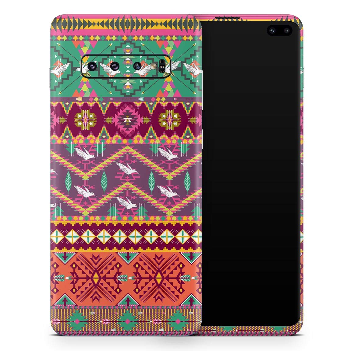 DesignSkinz Vector Aztec Birdy Pattern Protective Vinyl Decal Wrap Skin Cover Compatible with The Samsung Galaxy S20 (Screen Trim & Back Glass Skin)