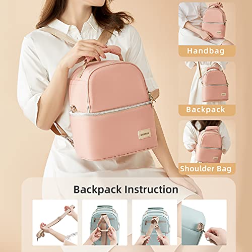 SEEDNUR Breastmilk Cooler Bag With Ice Pack Insulated Bottle Bag Diaper Bag Tote Breast Pump Bag Backpack Portable Thermal Insulated Lunch Box for Women Men Large Capacity Handbag（Klein Blue）