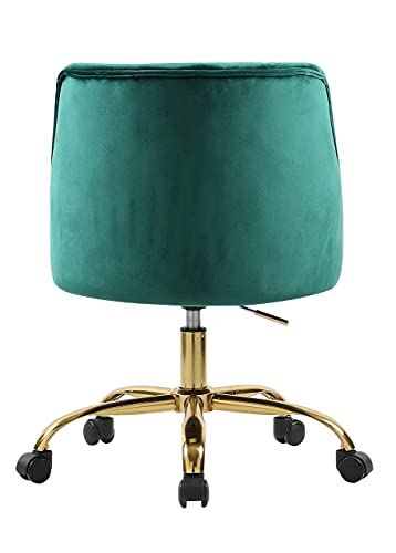 Velvet Fabric Swivel Task Chair for Home Office Ergonomic Comfortable Chair - Green with Dirt-Proof M-6030S