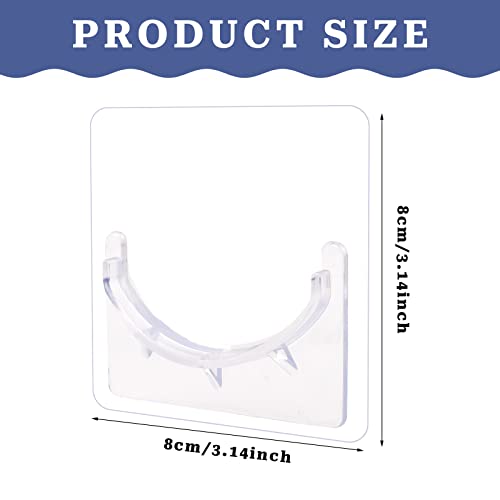 80mm Adhesive Shower Curtain Rod Holder 6PCS Large Shower Curtain Tension Rod Holders for Wall No Drilling Bathroom Shower Curtain Mount Holder Brackets