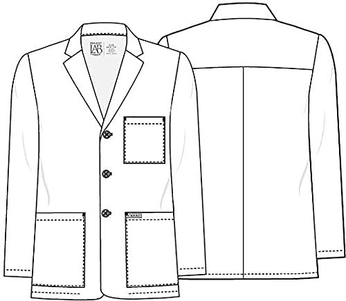Cherokee Men Scrubs Lab Coat 30" Consultation CK401, L, White