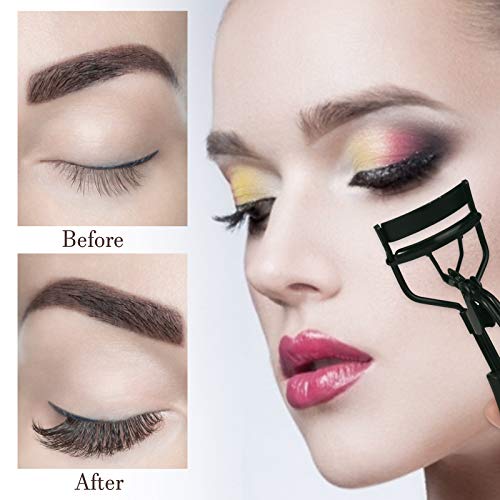 13Pcs Eyebrow Kit with Eyelash Curler, Eyebrow Grooming Trimming Kit with Eyebrow Razor Comb Scissors Tweezers Pen Stencil Shaper for Women Black