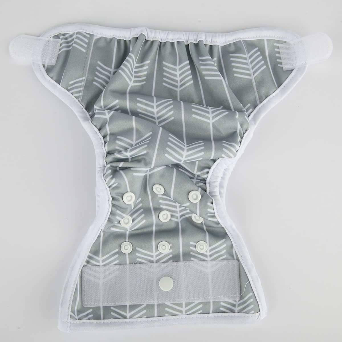 Newborn Baby Cloth Diaper Cover Nappy Hook and Loop (Grey Arrow)