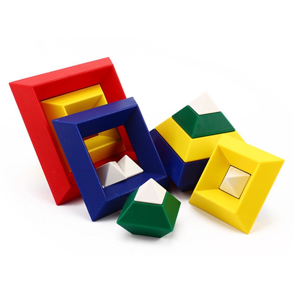 Agirlgle Building Blocks Stacking Toys for Kids Stacker Toy 3D Puzzle Stem Toys Pyramid Speed Cube, Creative Educational Toys for Kids Preschool Learning Toys Stacking Block