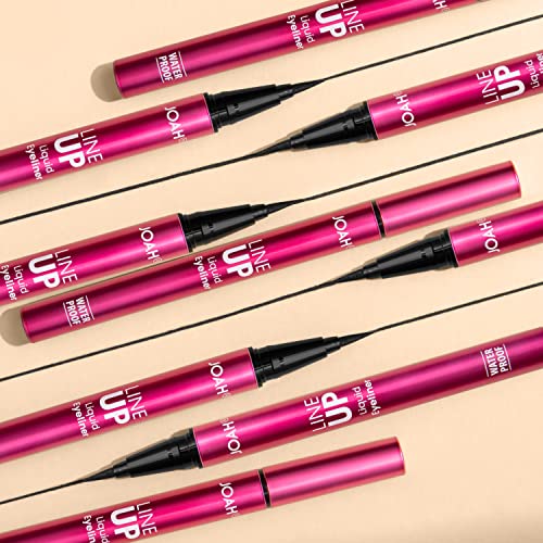 JOAH Line Up Liquid Eyeliner with Precision Felt Tip, Fast-Drying & Waterproof, Long Lasting, Smudge Proof Eye Liner, Effortless Control, Biotin Infused, Brown