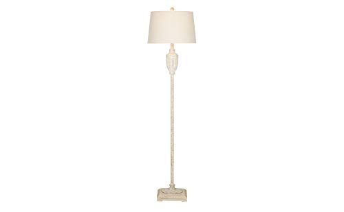 Catalina 22798-000 Rustic Farmhouse Faux Wood Urn Floor Lamp, 59", Distressed White