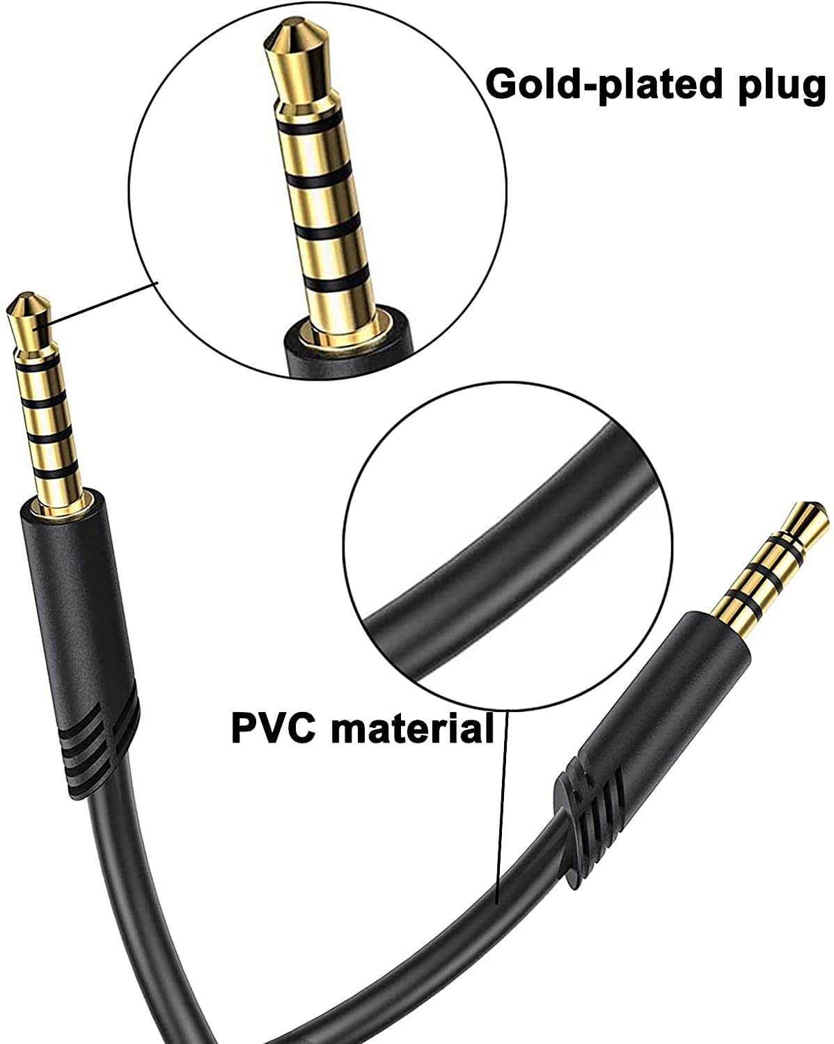 Adhiper A50 Replacement Cord Inline Mute Cable, Headsets Cord Audio Headset Cable for Astro A10 A30 A40 A50 G633 G933 Gaming Headphones, for Xbox One PS4 PC Gaming Mobile MixAmp (Black)
