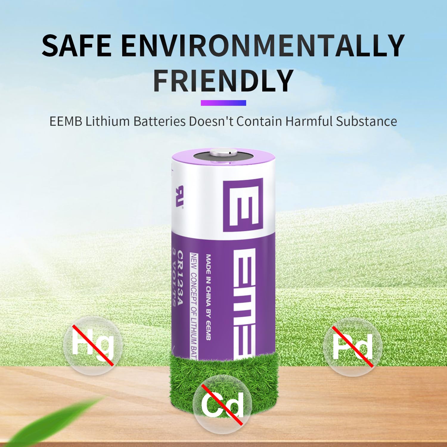 EEMB CR123A 3V Lithium Batteries 4 Pack 1700mAh 3 Volt 123 Battery with High Capacity for Flashlight Toys Alarm System Non-Rechargeable Battery