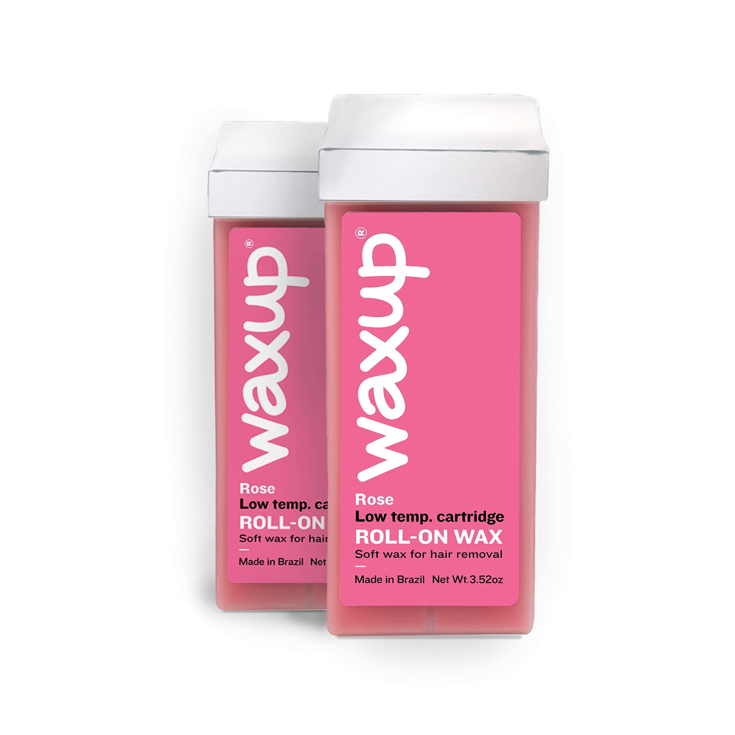 waxup Rose Roll On Wax 2 Pack and 100 Wax Strips, Hair Removal Wax Cartridge, Roller wax Refill for Waxing Kit.