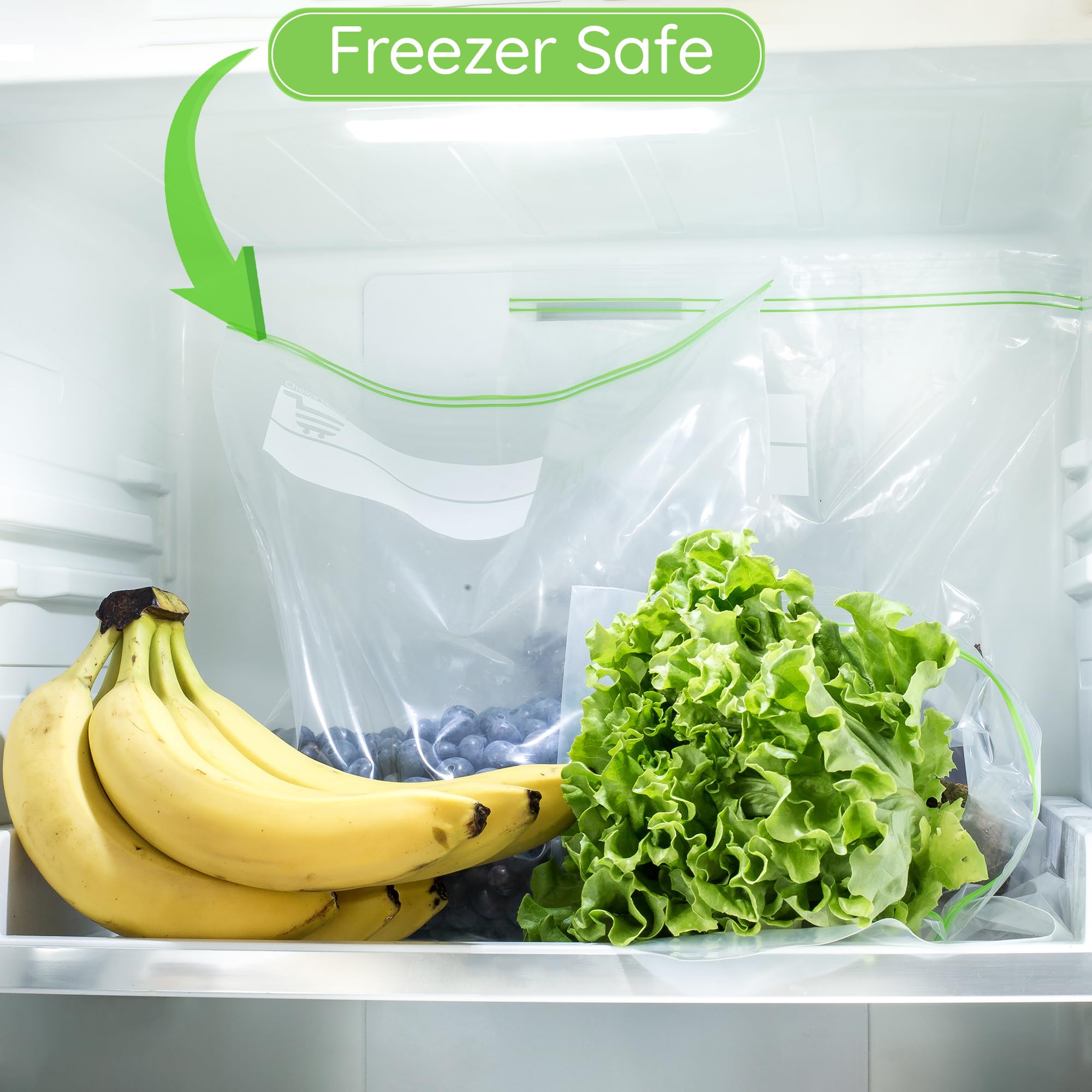 2 Gallon Ziplock Bags 25 Count Resealable Extra Strong and Leak Proof With Double Ziplock Perfect Freezer Bags for Berries Fruit and Food Great 2 Gallon Storage Bags