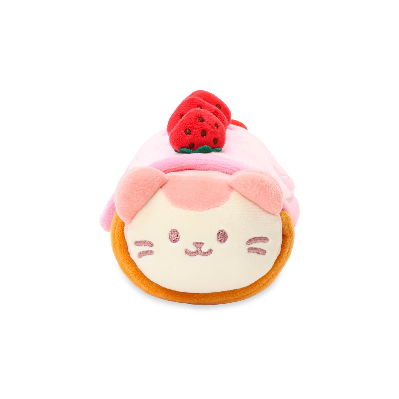 Anirollz Stuffed Animal Plush Toy - Official Roll Blanket Outfitz Doll |Soft, Squishy, Warm, Cute, Comfort, Safe| Strawberry Roll Cake Pillow with Kitty - Birthday Decorations Gift 6" Kittiroll