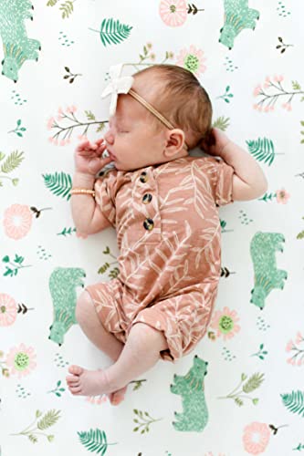 SheetWorld 100% Cotton Interlock Jersey Fitted Cradle Sheet 18 x 36, Woodland Bears, Made in USA
