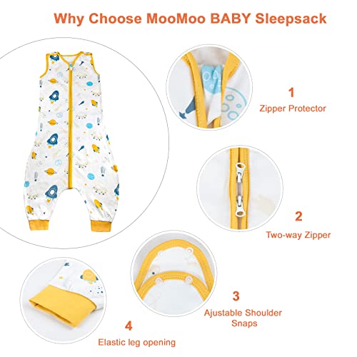 MooMoo Baby Sleep Sack with Feet Summer Toddler Wearable Blanket with 2-Way Zipper Sleeveless Baby Cotton Sleeping Sack with Legs 6M-5T