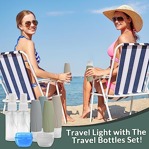 15 Pack Silicone Travel Bottles for Toiletries, Leak Proof BPA Free Squeezable Tsa Approved Travel Size Containers Refillable Travel Accessories with toiletry bag