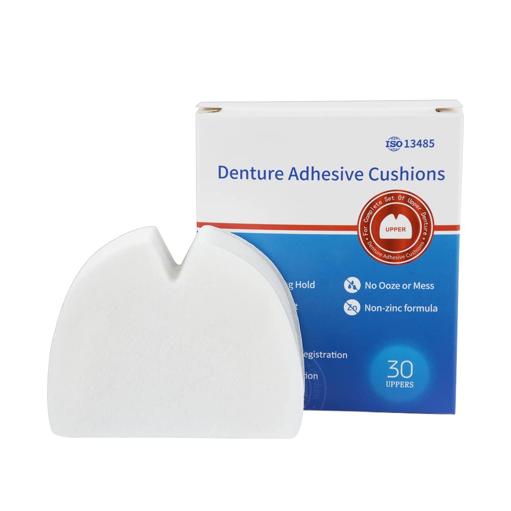 120 Pads(4 Pack) Denture Adhesive Cushion, Zinc Free Long-Lasting Comfortable Cushion Fit for Uppers & Lowers