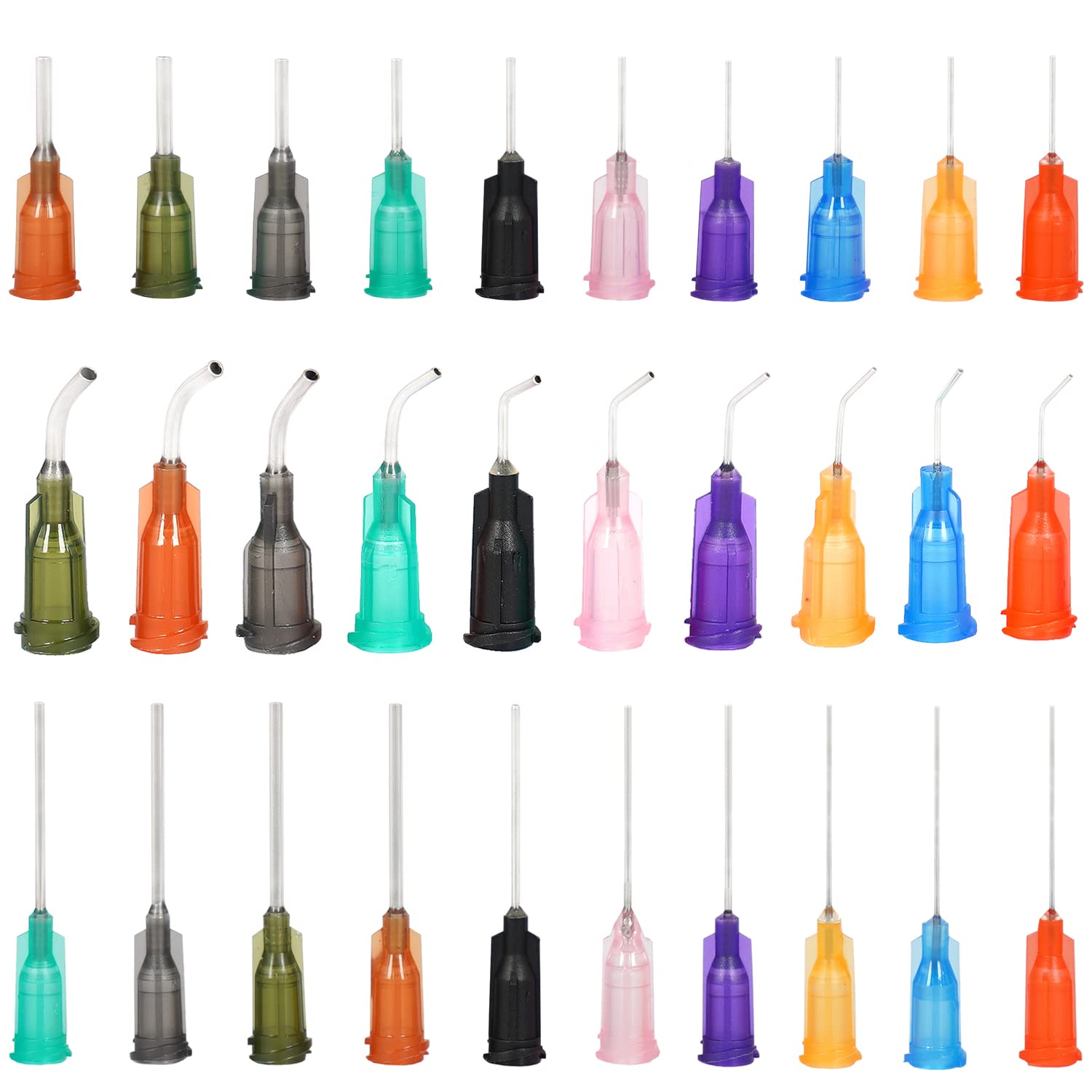 120 Pcs Blunt Distribution head With Luer Lock, Elbow and Straight distribution head, Industrial Liquid Dispenser head for Oil Glue Applicator and Syringe (Blend 1)