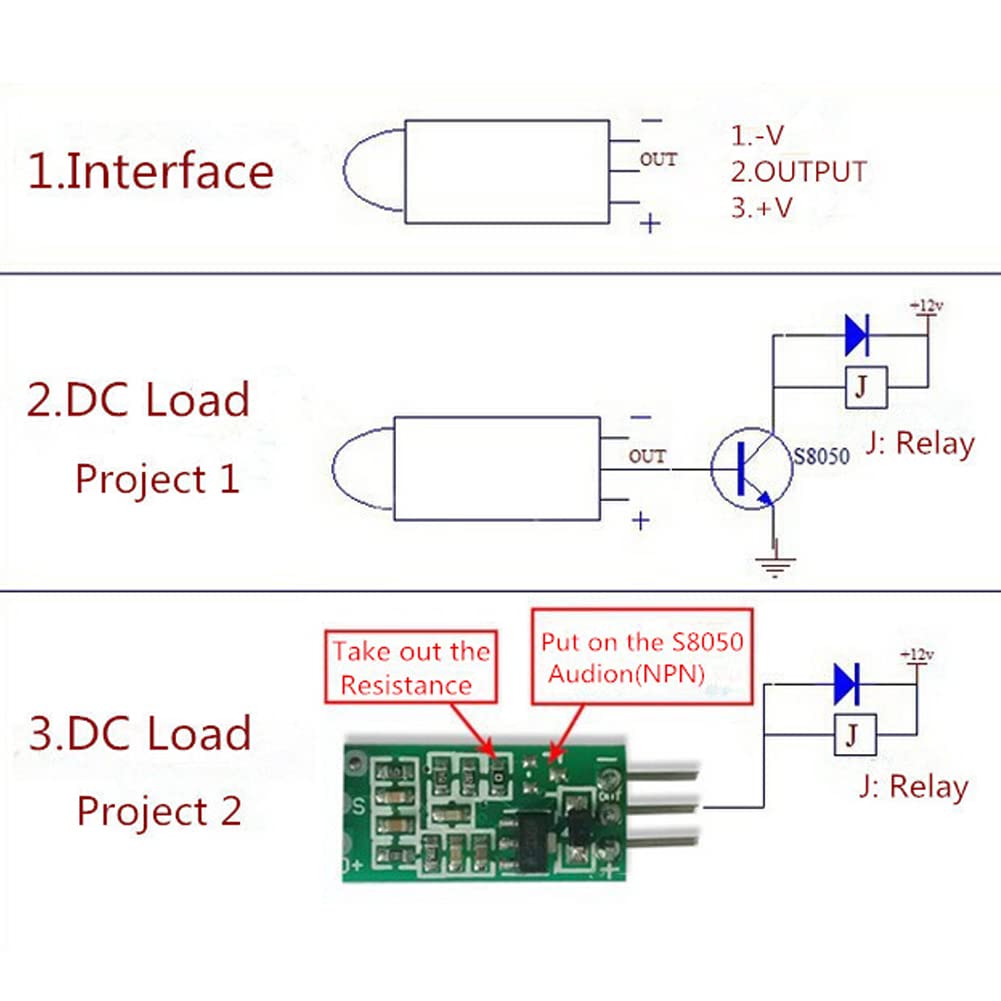 Stemedu HC-SR505 Mini Infrared PIR Motion Sensor, Micro IR Pyroelectric Human Movement Detector Sensors Module (Pack of 5)