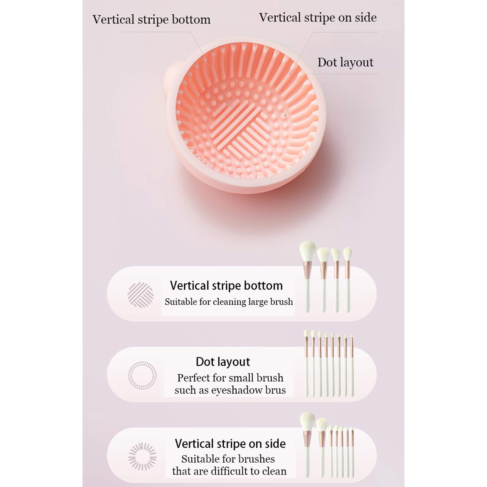 Pubcontti Asion Brush Cleaning Pad,Silicone Makeup Cleaning Brush Scrubber Bowl Portable Washing Tool Cosmetic Brush Cleaner for Girl-Easy Clean