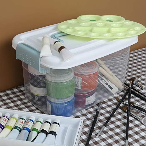 Kiddream 6-pack 5 Liter Small Boxes with Lids, Plastic Clear Storage Bin