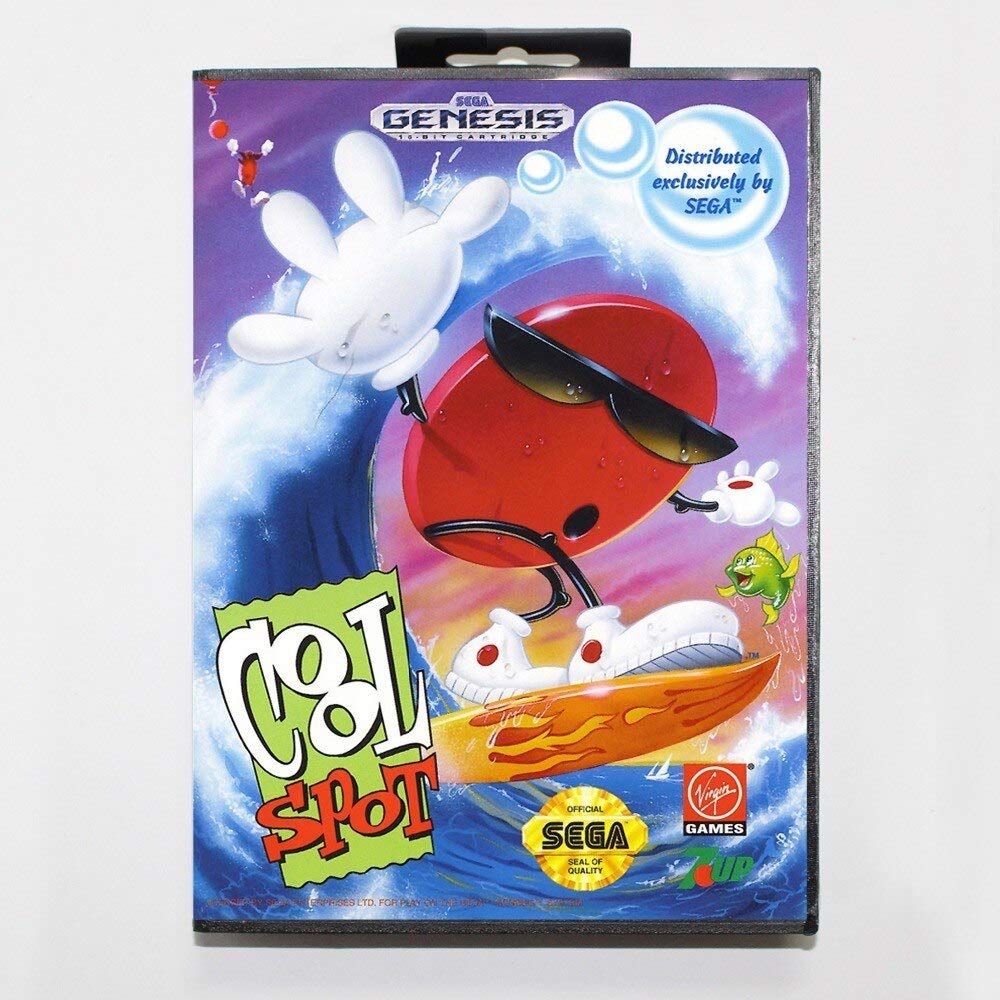 Aditi 16 bit Sega MD game Cartridge with Retail box - Cool Spot game card for Megadrive Genesis system